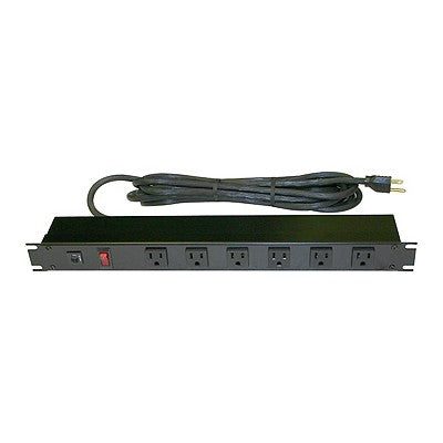 Hammond 1582H6B1BKRA 6 Outlet (Rotated) Rackmount Power Bar, Front ...