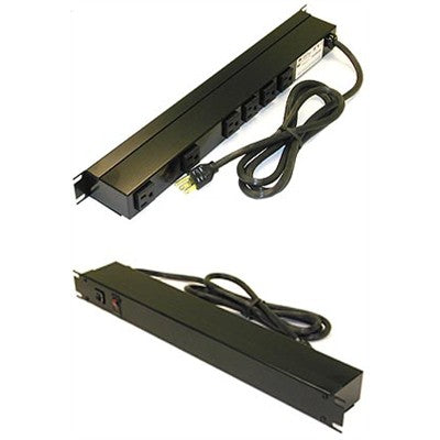 1583H6B1BKRA 6 Outlet (Rotated) Rackmount Power Bar, Rear Facing, Black ...