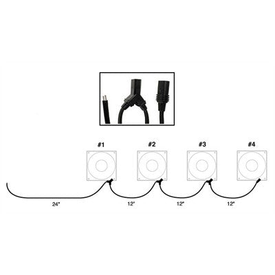 Circuit-Test CFC-DC4-Y24 Fan Daisy Chain Cord - 24" Lead Wire / 4 Plugs ...