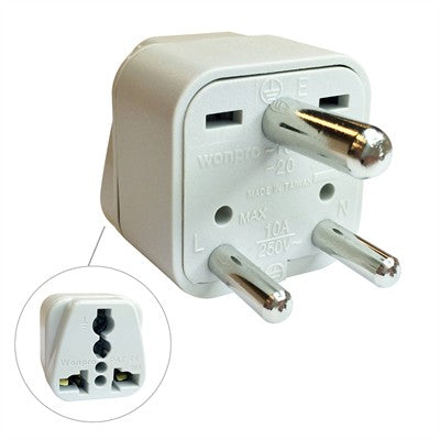 Circuit-Test WA-10 3 Conductor Plug - India / Hong Kong, Travel Adapter